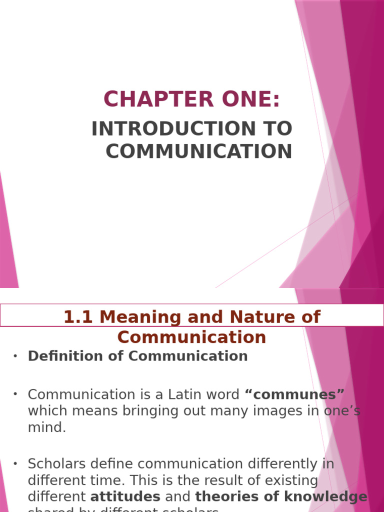 CHAP 1 COMMUNICATION | PDF | Communication | Interpersonal Communication