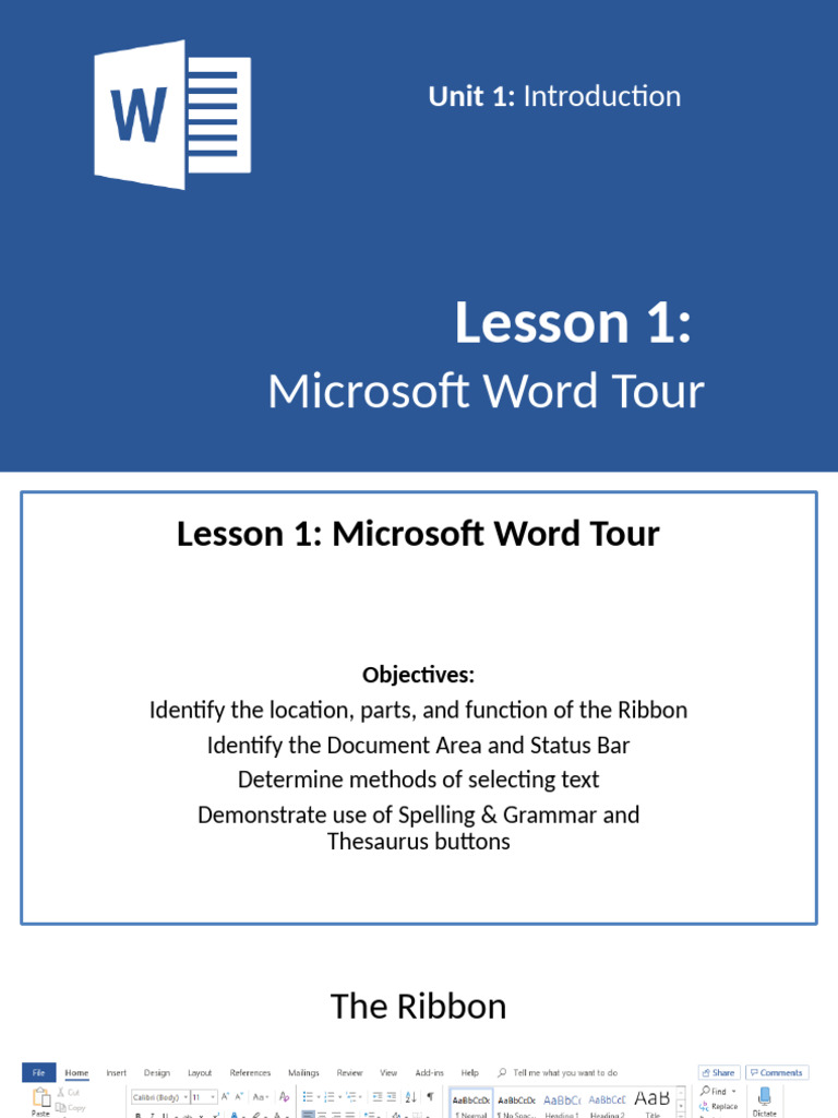 Microsoft Word Basics: Ribbon & Tools | PDF