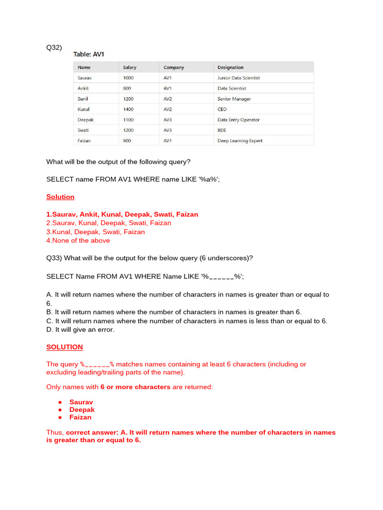 Test 5 - Teacher Solutions | PDF | Database Index | Databases