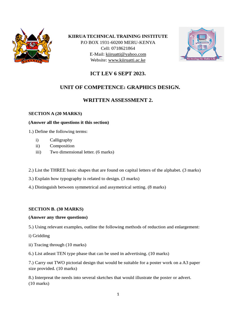 Graphic Design Assessment Guidelines | PDF