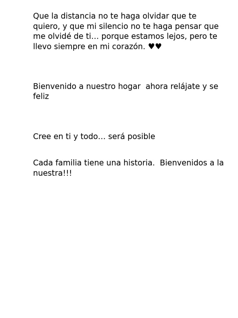 Que la distancia no te haga olvidar que te quiero | PDF Que la distancia no te haga olvidar que te quiero | PDF