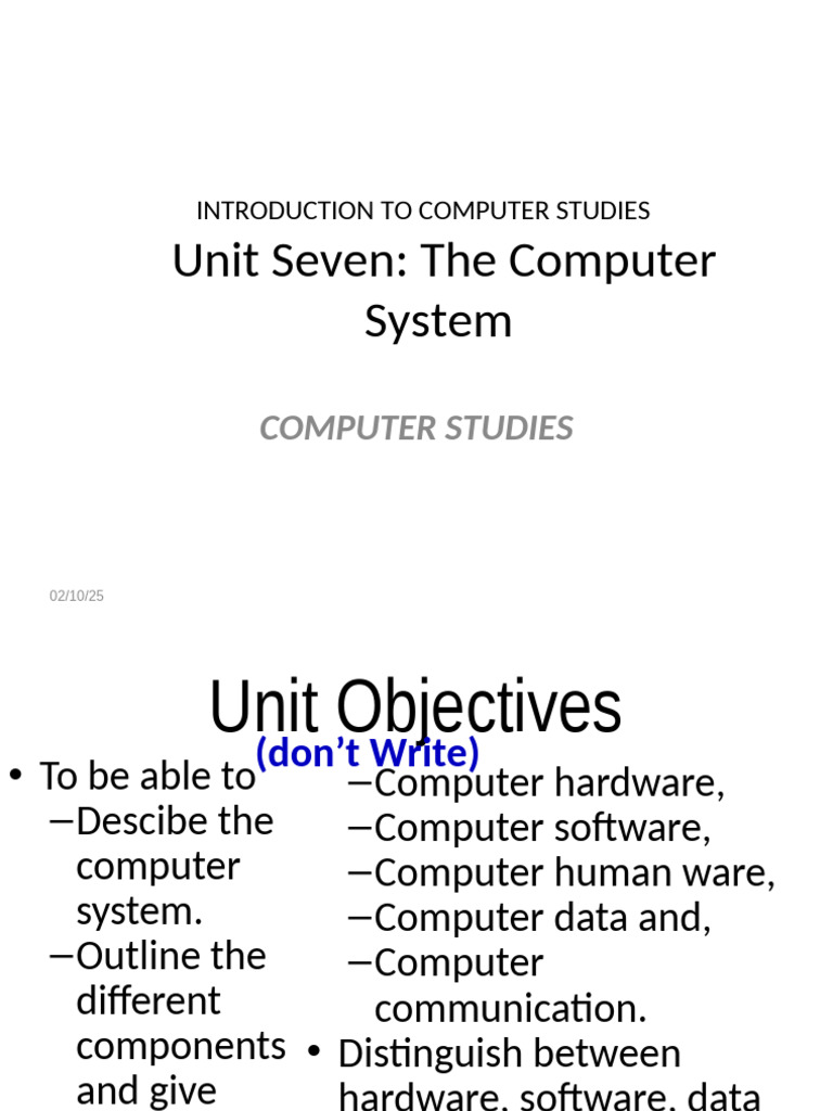 107 The Computer System (Printable) | PDF | Computer Hardware | Input/Output