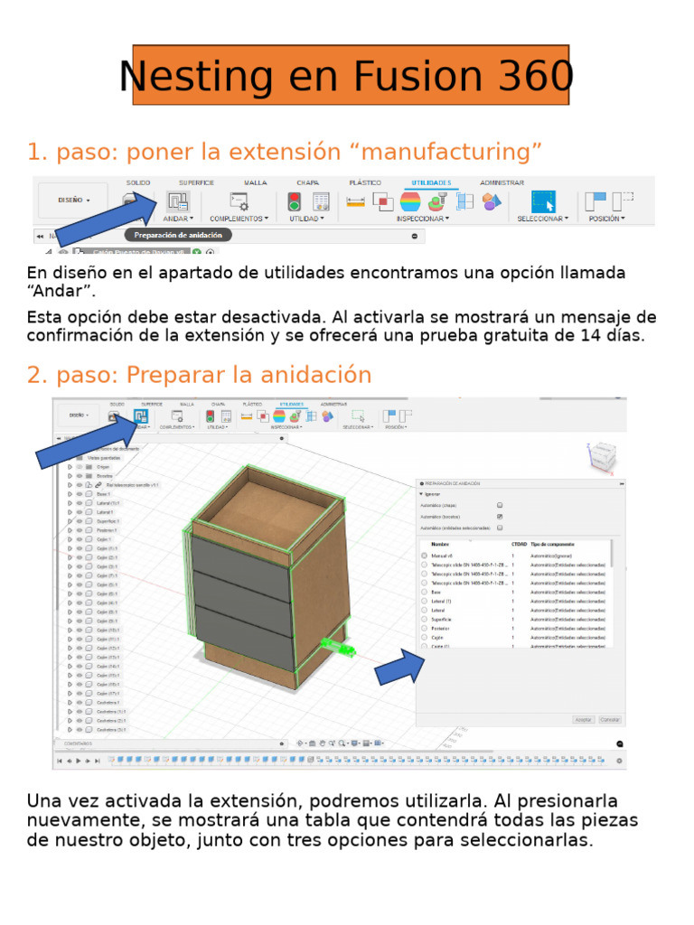 Guía Nesting en Fusion 360 | PDF | Informática