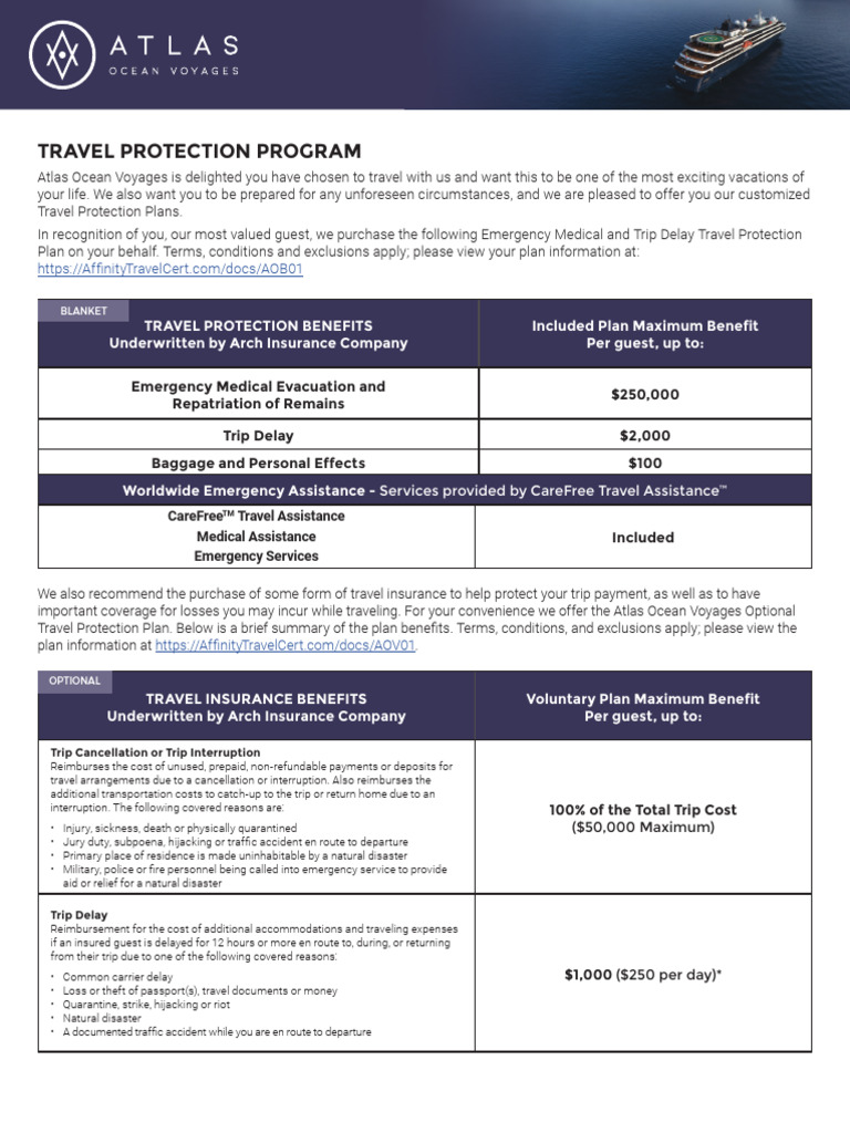 Aov Travel Protection Program | PDF | Insurance