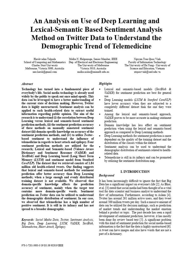 An Analysis On Use of Deep Learning and Lexical-Semantic Based Sentiment Analysis Method On ...