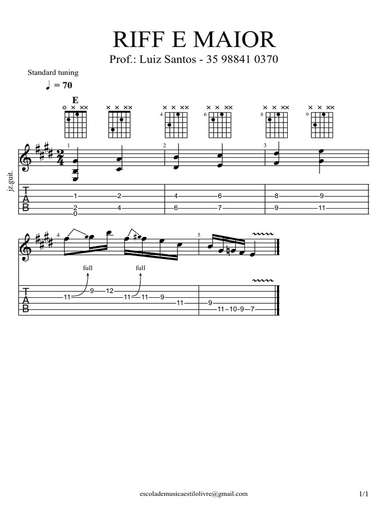 Riff em Mi Maior | PDF