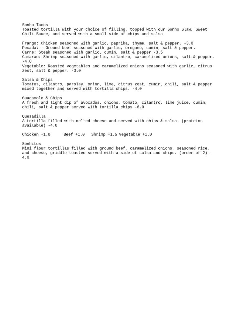 Menu Description | PDF