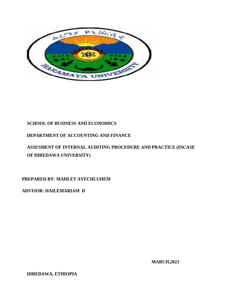 MAHLET Aycheluhem (1) Edited | PDF | Internal Control | Audit