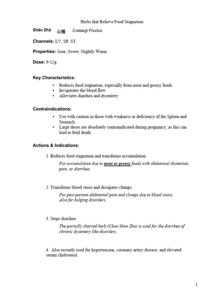 Herbs That Relieve Food Stagnation | PDF | Diarrhea | Diseases And ...