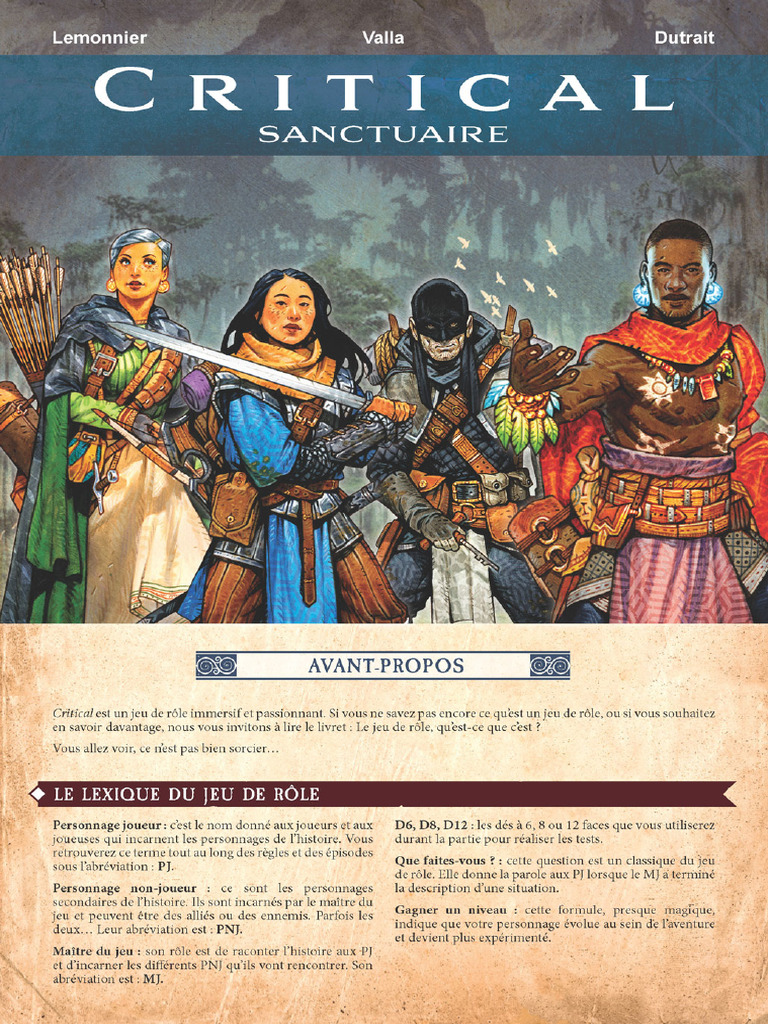 Critical Sanctuaire Rules Joueurs | PDF