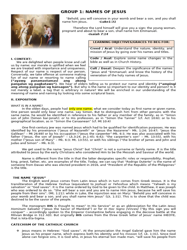 Significance of Jesus' Names and Titles | PDF | Jesus | Son Of God