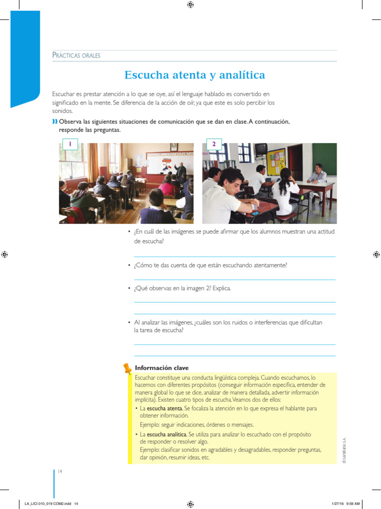 Estrategias de Escucha Atenta y Analítica | PDF | Comunicación ...