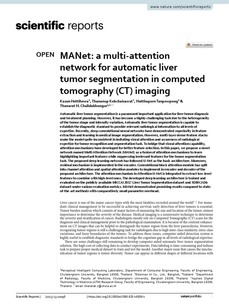 Multi Attention Network Paper | PDF | Image Segmentation | Deep Learning