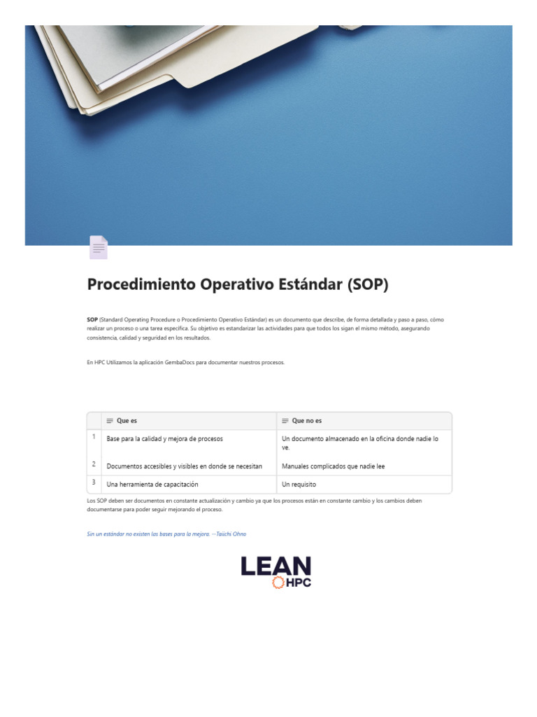 Que Es Un Procedimiento Operativo Estándar (SOP) | PDF