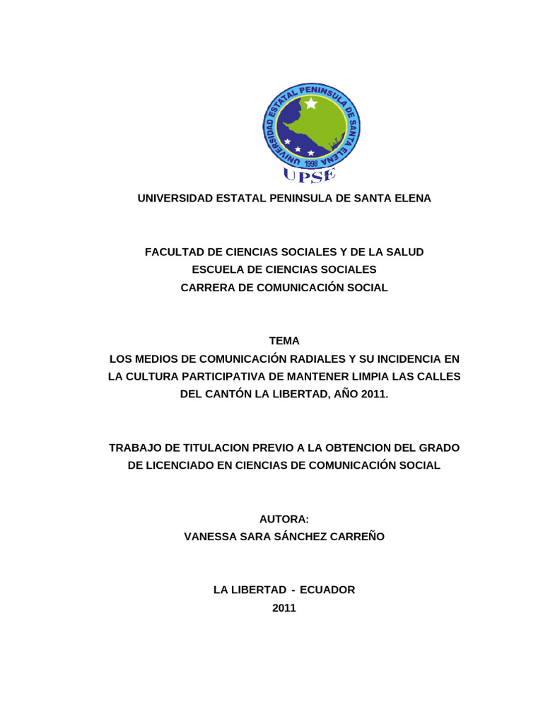Tesis Venessa Sanchez Carreño | PDF | Radiodifusión | Publicidad