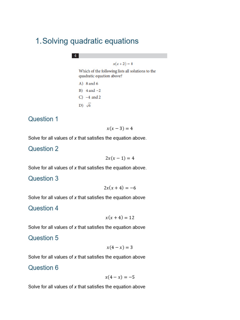 Practice Problems SAT 20240918 | PDF | Circle | Equations
