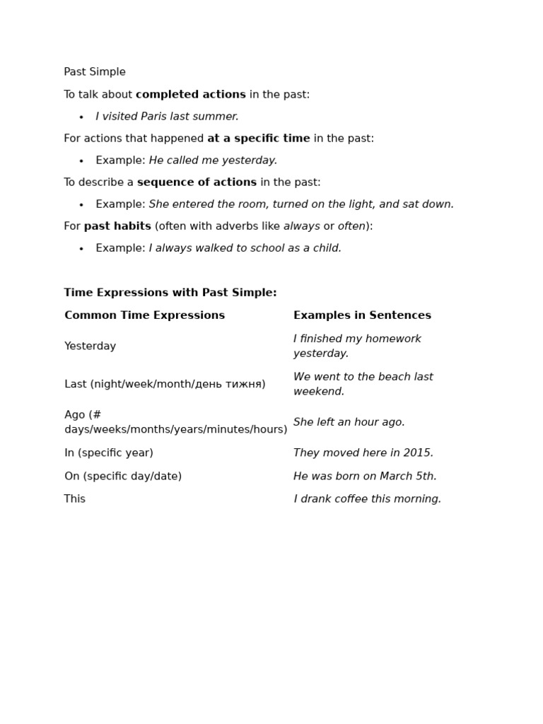 Past Simple ALL RULES AND TABLES | PDF | Verb | Language Families