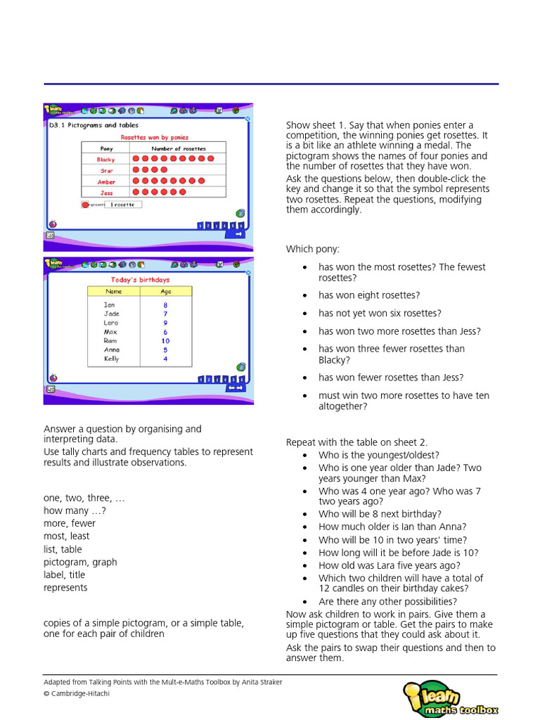 D3 1 Pictograms and Tables | PDF