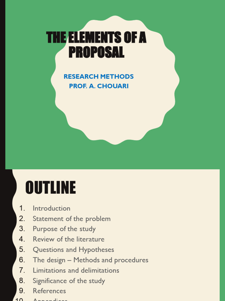 Research Proposal Elements Guide | PDF | Hypothesis | Survey Methodology