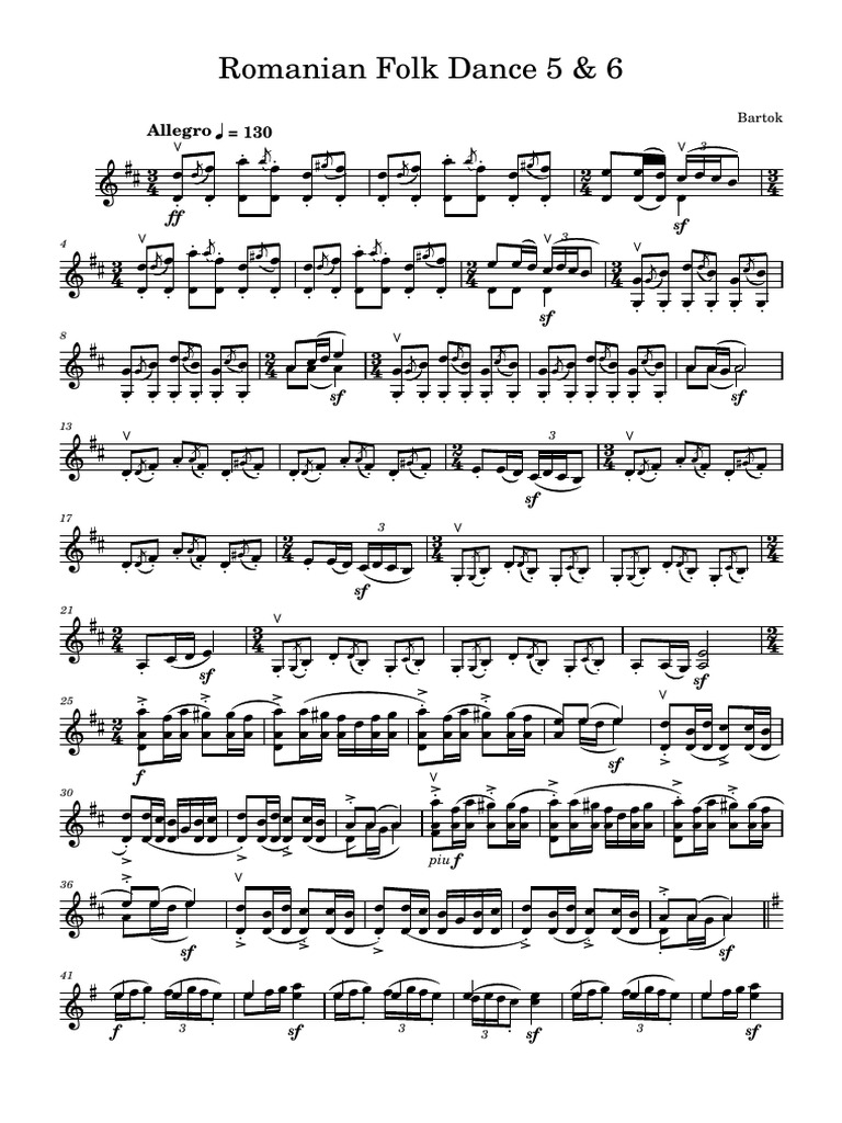 Bartok Romanian Folk Dances 5-6 | PDF