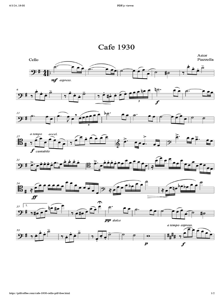 Cafe 1930 Cello - PDF | PDF