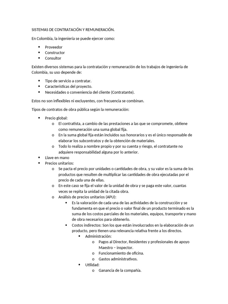 SISTEMAS DE CONTRATACIÓN Y REMUNERACIÓN Apunte 2 Corte 3 | PDF | Salario | Business