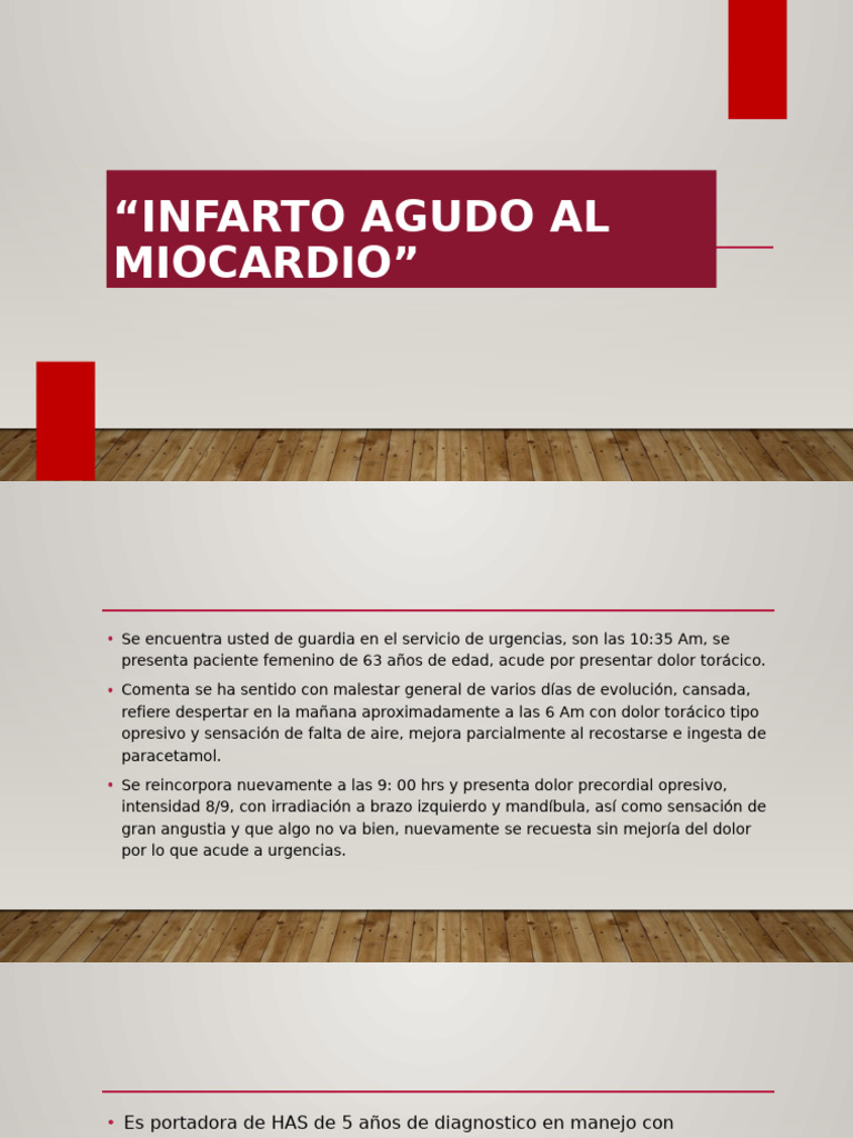 Infarto Agudo al Miocardio: Diagnóstico y Tratamiento | PDF | Infarto ...