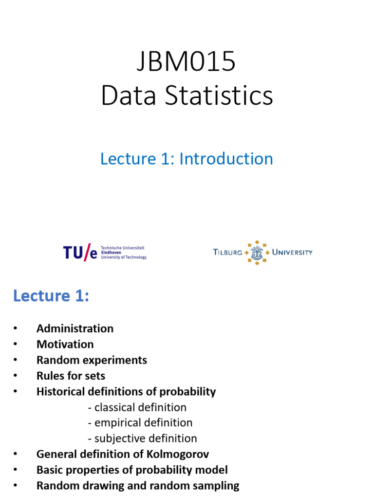 Lecture 1 (3) | PDF | Statistics | Statistical Inference