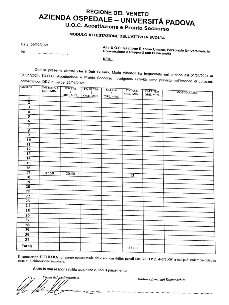 ore gennaio jjj | PDF