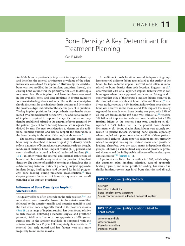 Carl Misch Chapter 11 Bone Types | PDF