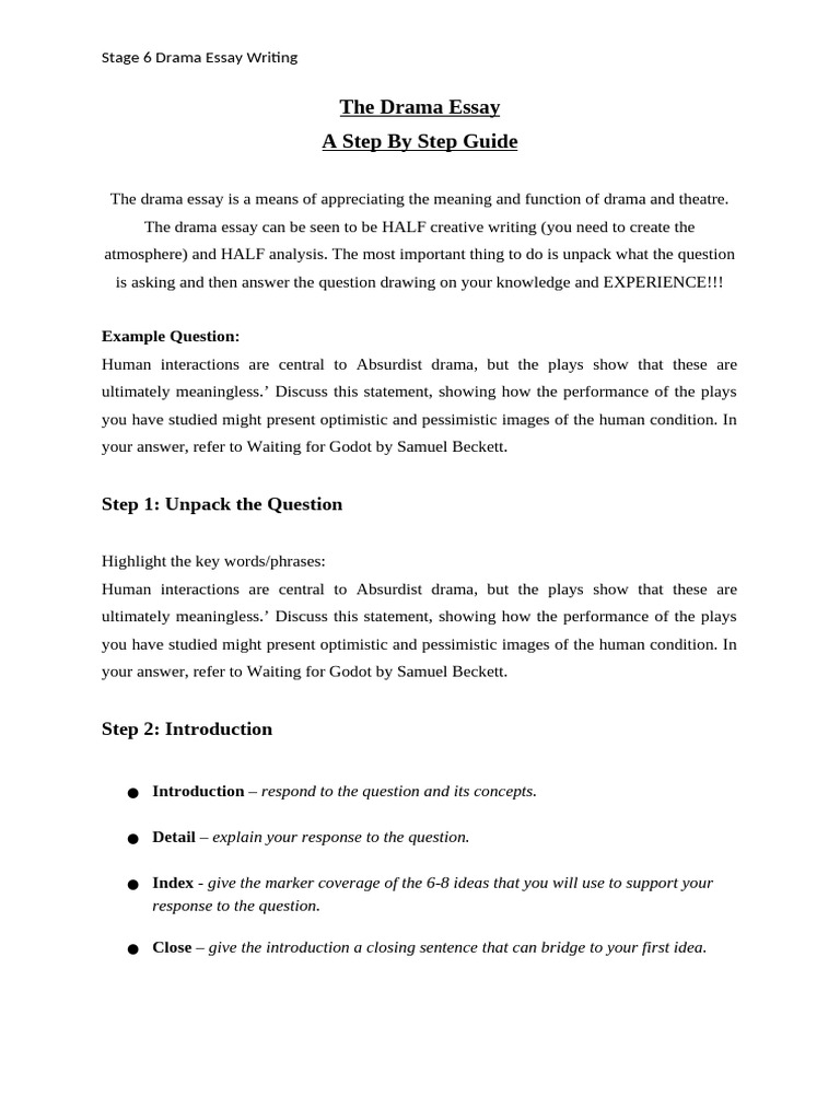 12.2.2 The Drama Essay - Scaffolded Sample | PDF