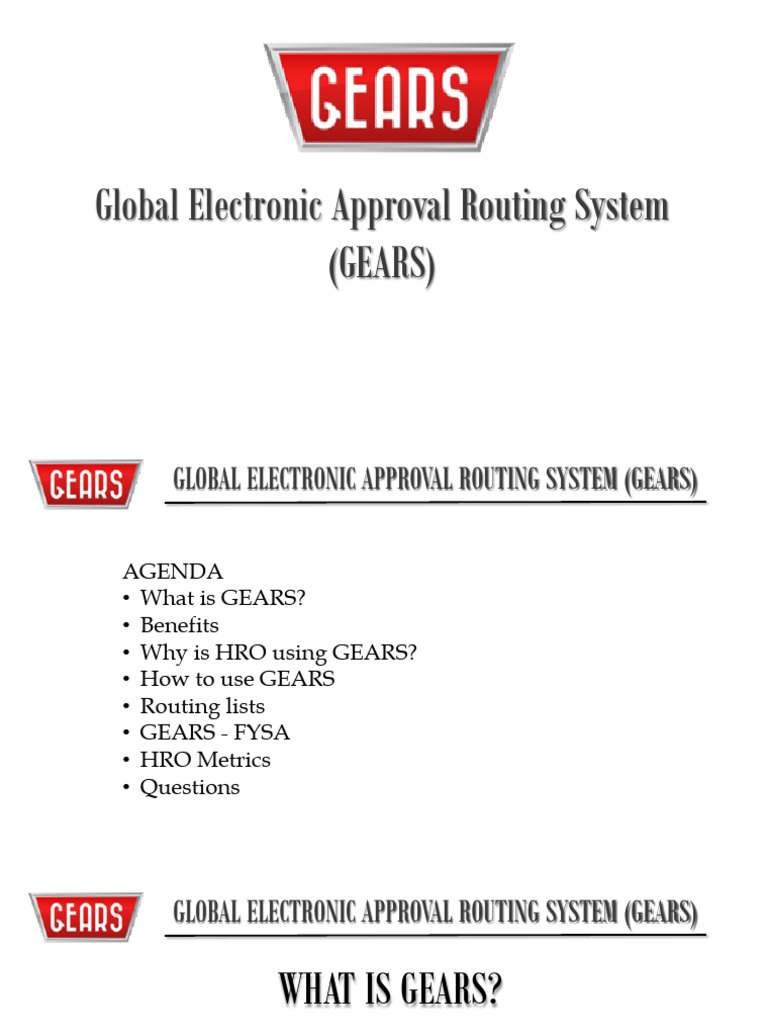 GEARS Guide for HRO Staff | PDF | Routing | Information Technology