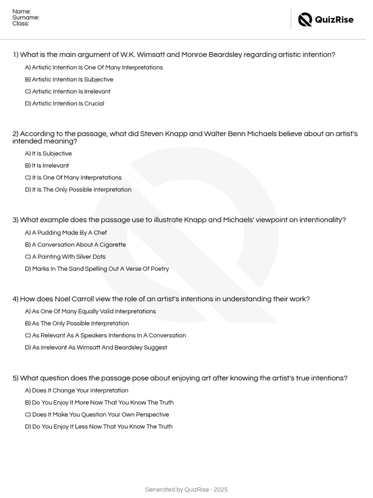 The Role of Artist Intent in Art Interpretation | PDF