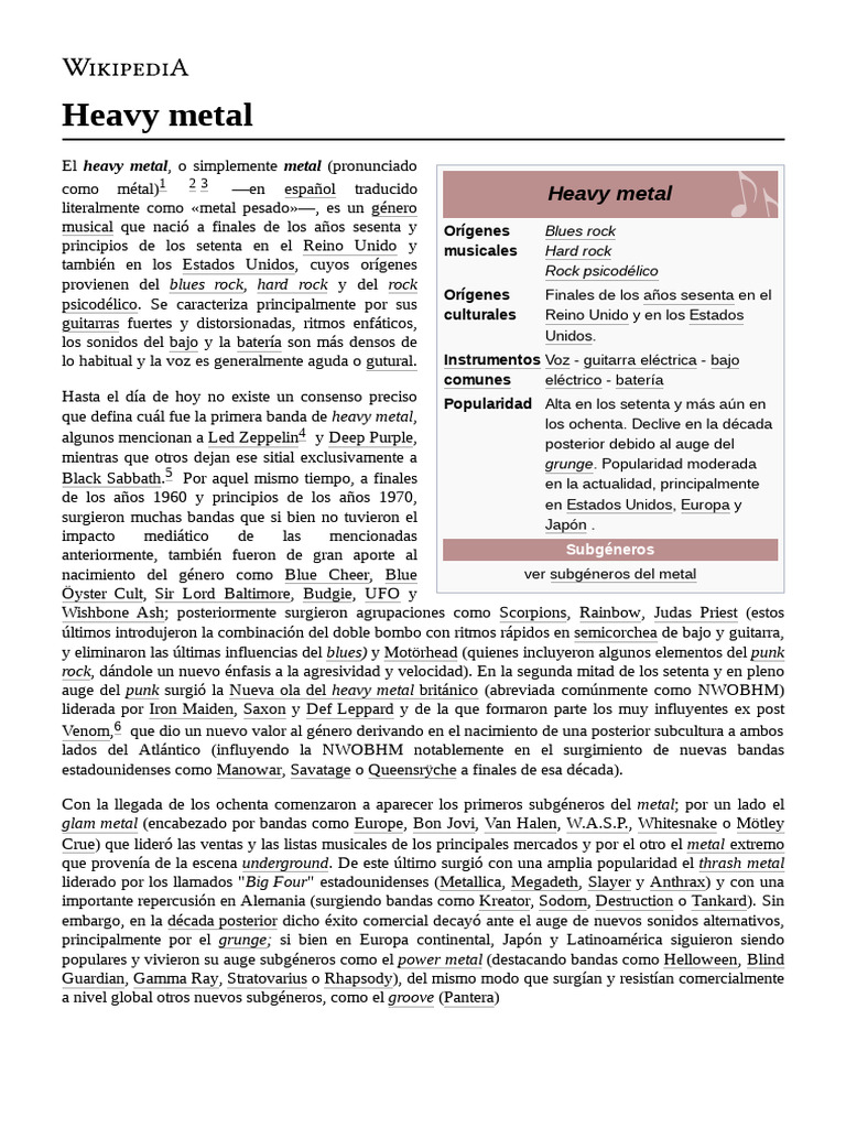 Heavy_metal | PDF | Música heavy metal | Piedra dura