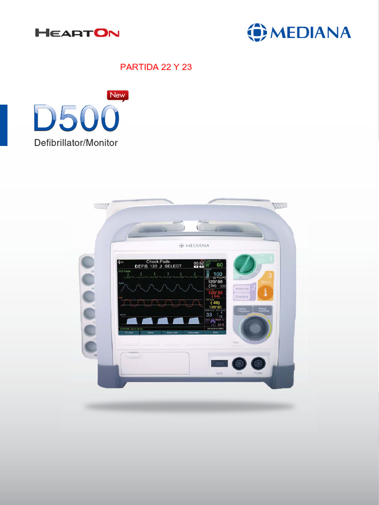 22 23 Desfibrilador Monitor Mediana D500 | PDF | Blood Pressure ...