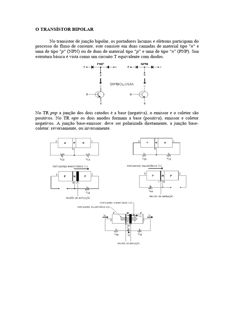 Estrutura e Funcionamento do Transistor Bipolar | PDF | Rede elétrica ...