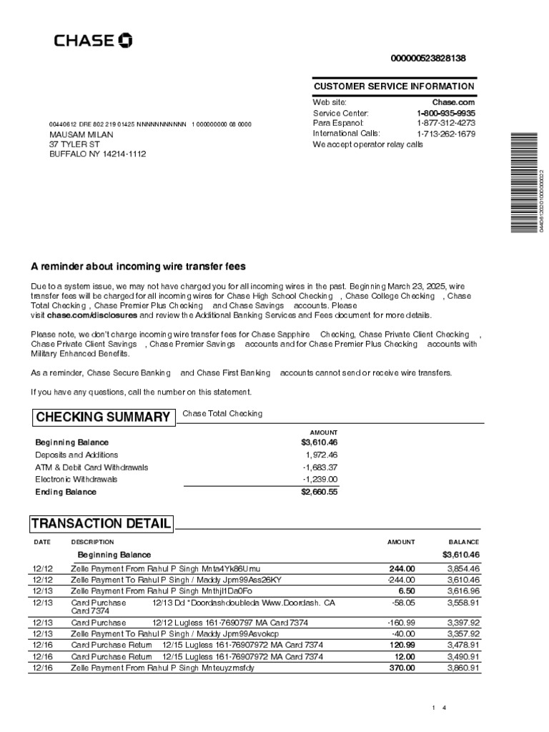 List | PDF | Transaction Account | Chase Bank