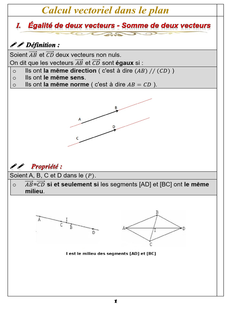Calcul Vectoriel | PDF | Norme (Mathématiques) | Objets mathématiques