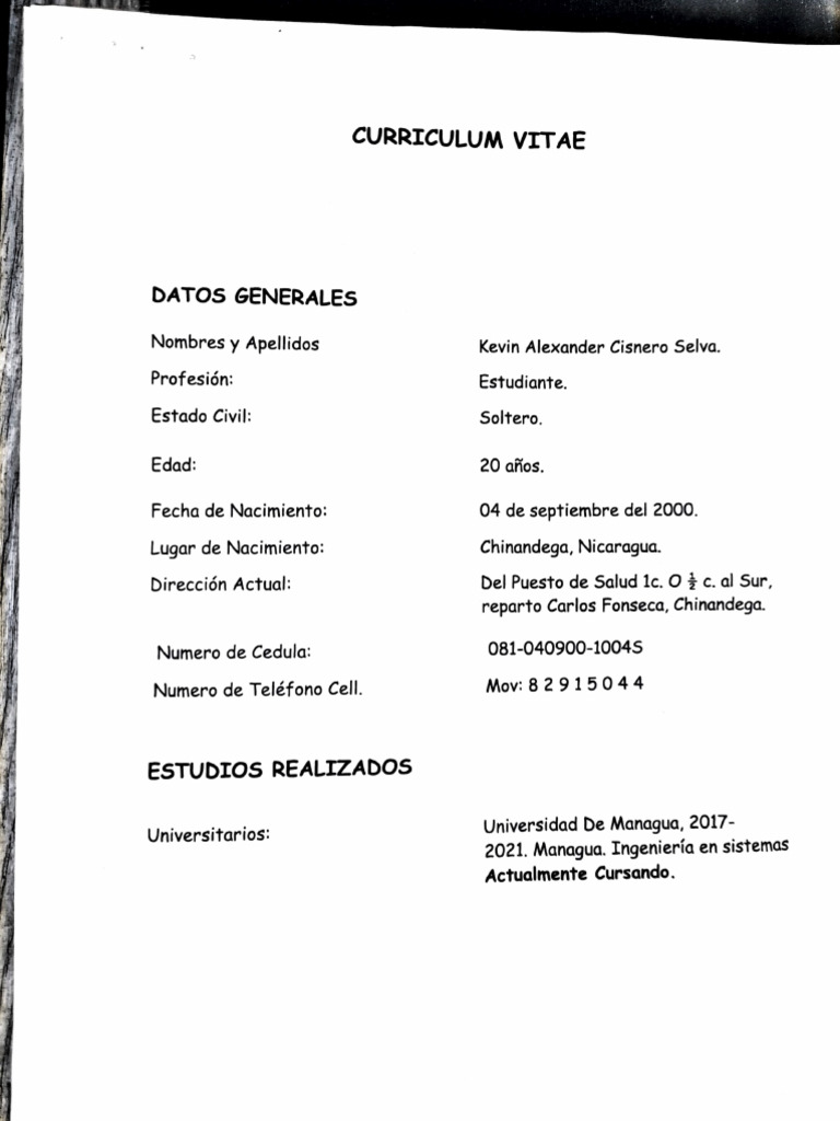 Kevin Alexander Cisnero Selva | PDF