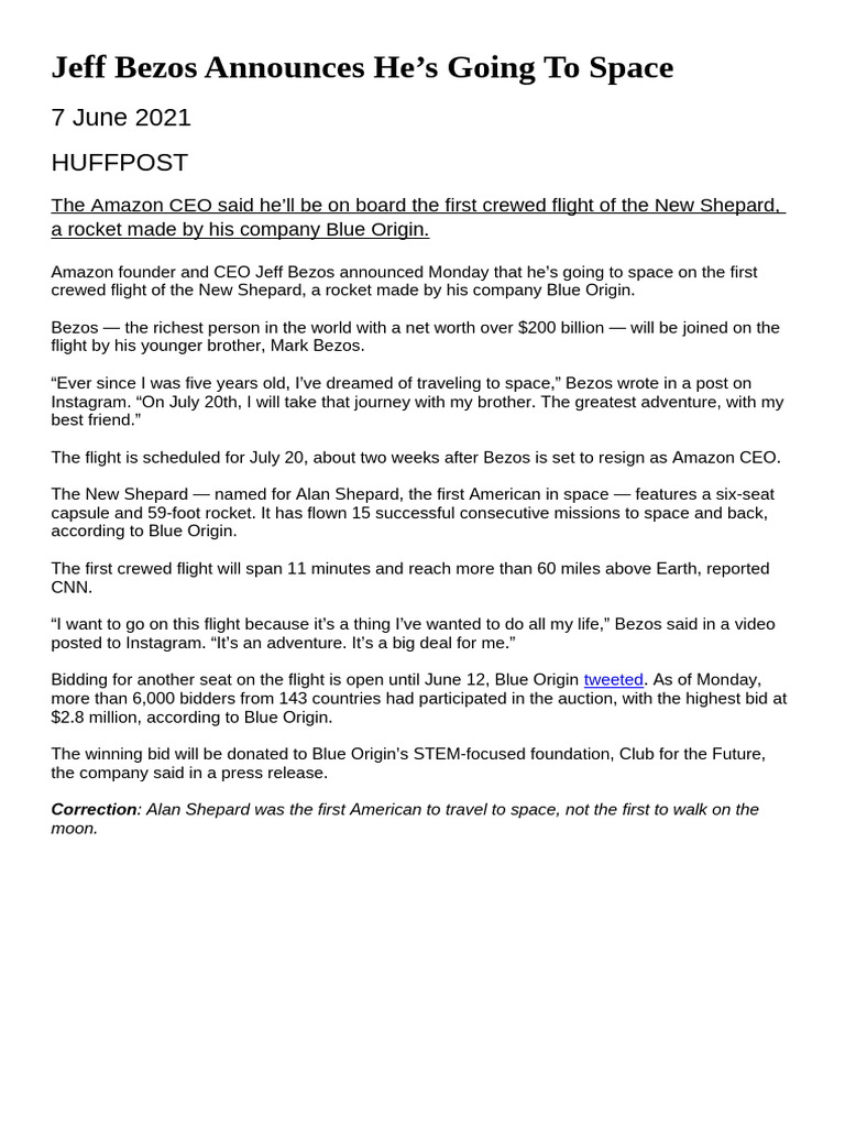 3 Jeff Bezos Announces He | PDF