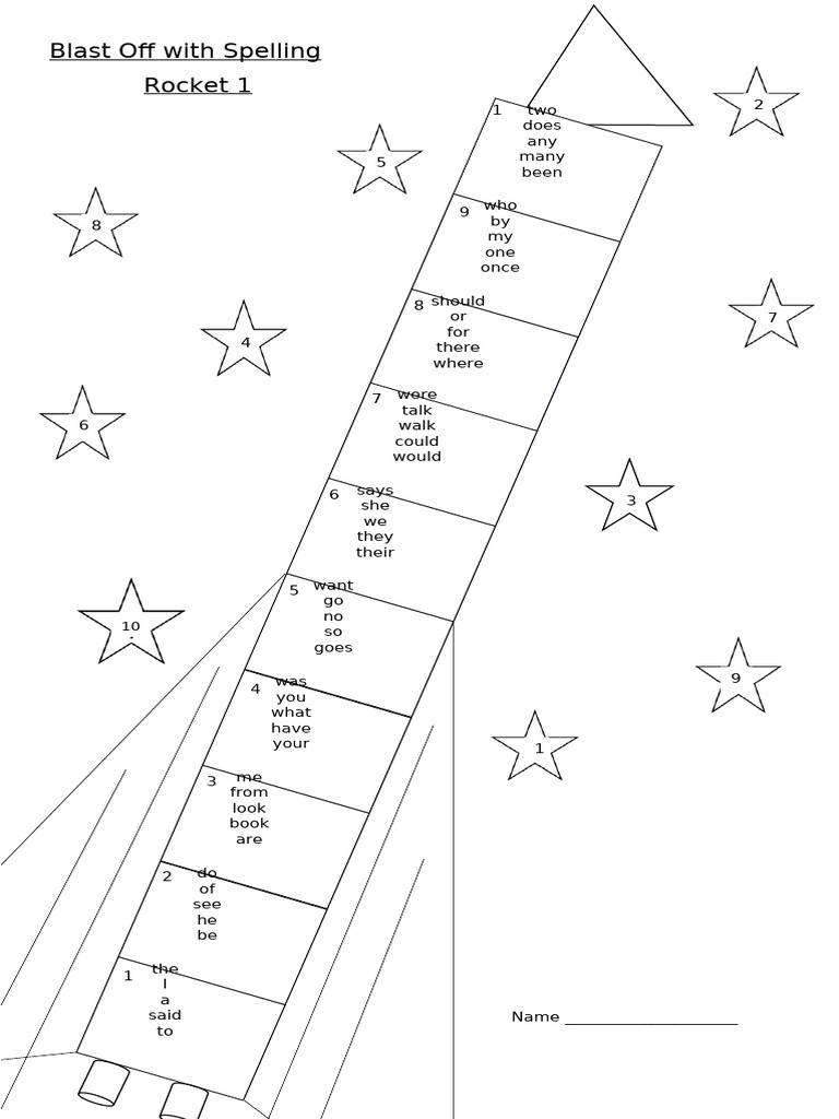 Rocketship words-Heart Words | PDF