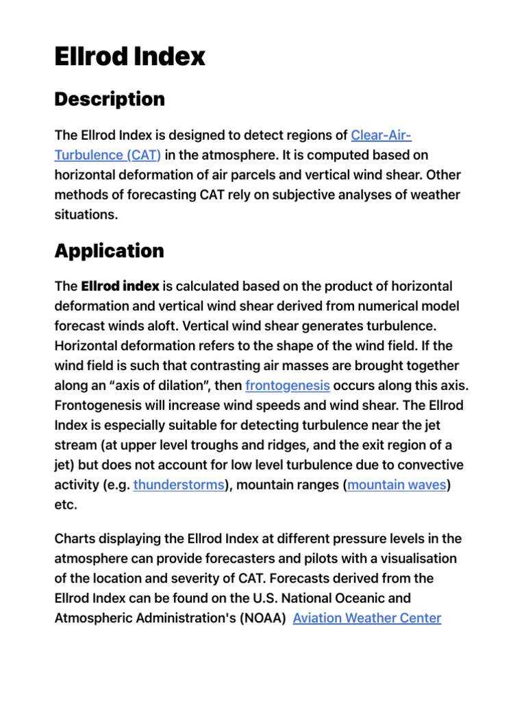 Ellrod Index - Turbulence Index CAT | PDF