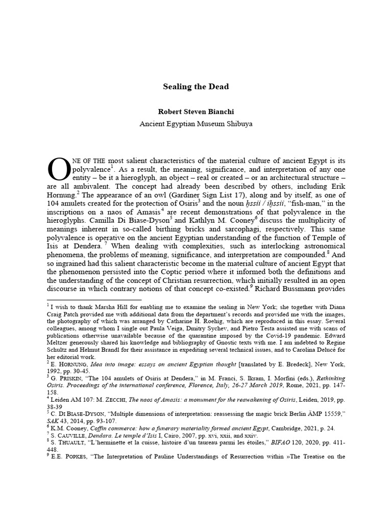 Bianchi ENiM15 p75-92.Swf | PDF | Mummy | Ancient Egypt