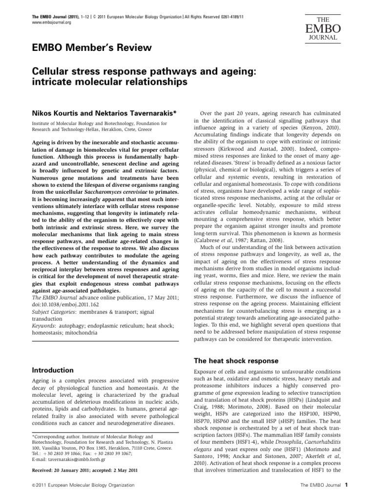 Cellular stress response pathways and ageing | PDF | Autophagy ...
