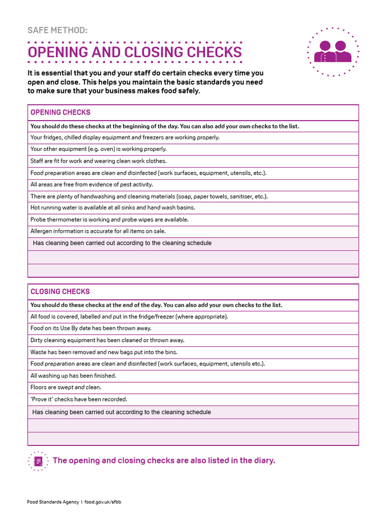 SFBB Management 01 Opening Closing Checks (1) 3 | PDF | Refrigerator