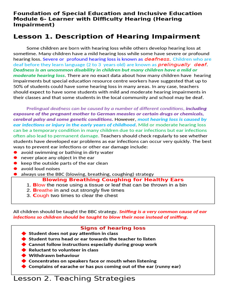 inclusive | PDF | Hearing Loss | Learning Disability