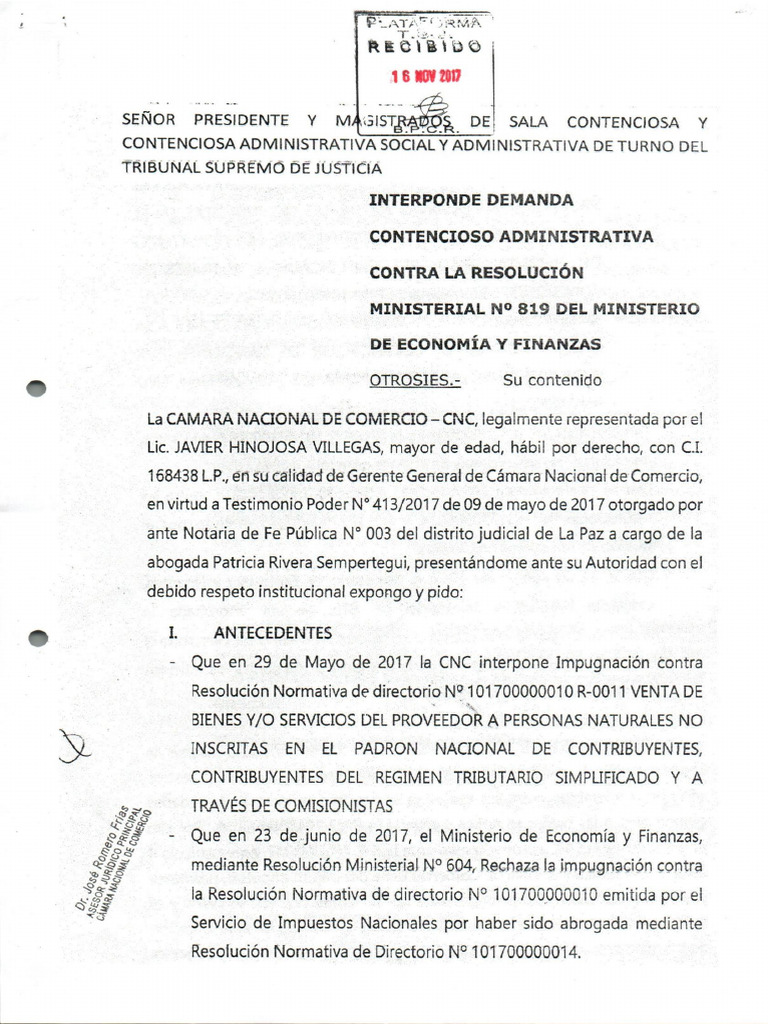 Demanda Administrativa RM 819 | PDF