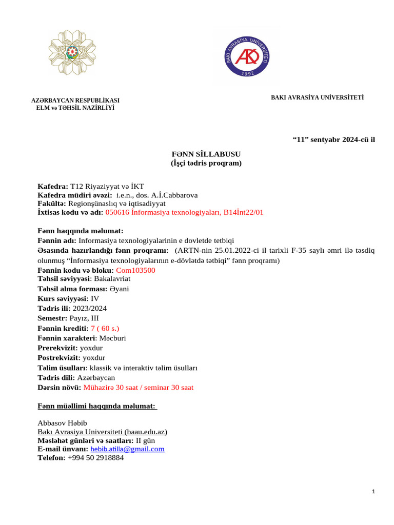 Sillabus E Dovlet24 | PDF