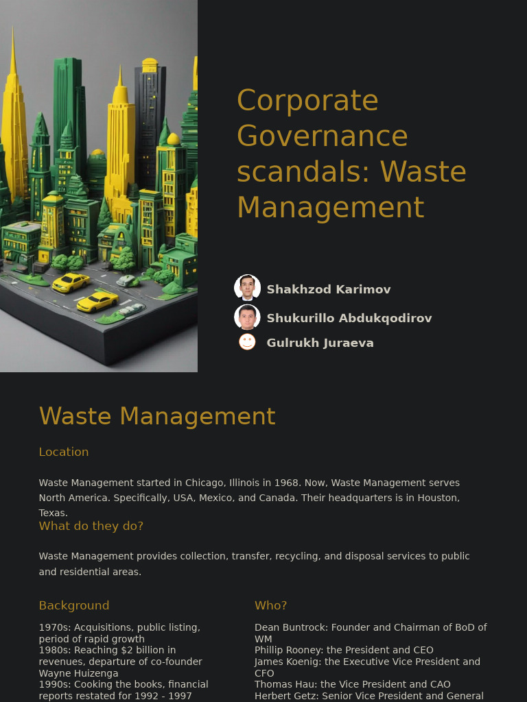 Waste Management Corporate Governance Scandal | PDF | Economies | Business