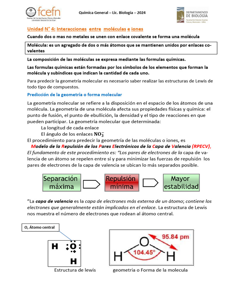 Unidad 4- Enlaces Intermoleulares-biol- 2024 | PDF | Polaridad química | Enlace químico